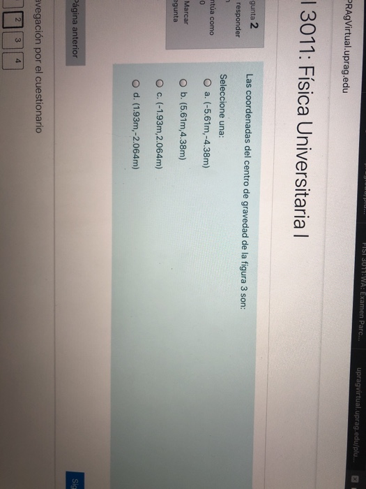 FISI 3011.WA: Examen Parc... | Chegg.com