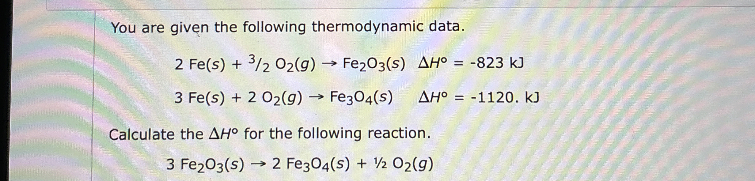 You are given the following thermodynamic | Chegg.com