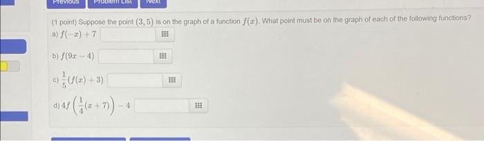 Solved Previous ICM LIST NEA (1 point) Suppose the point | Chegg.com