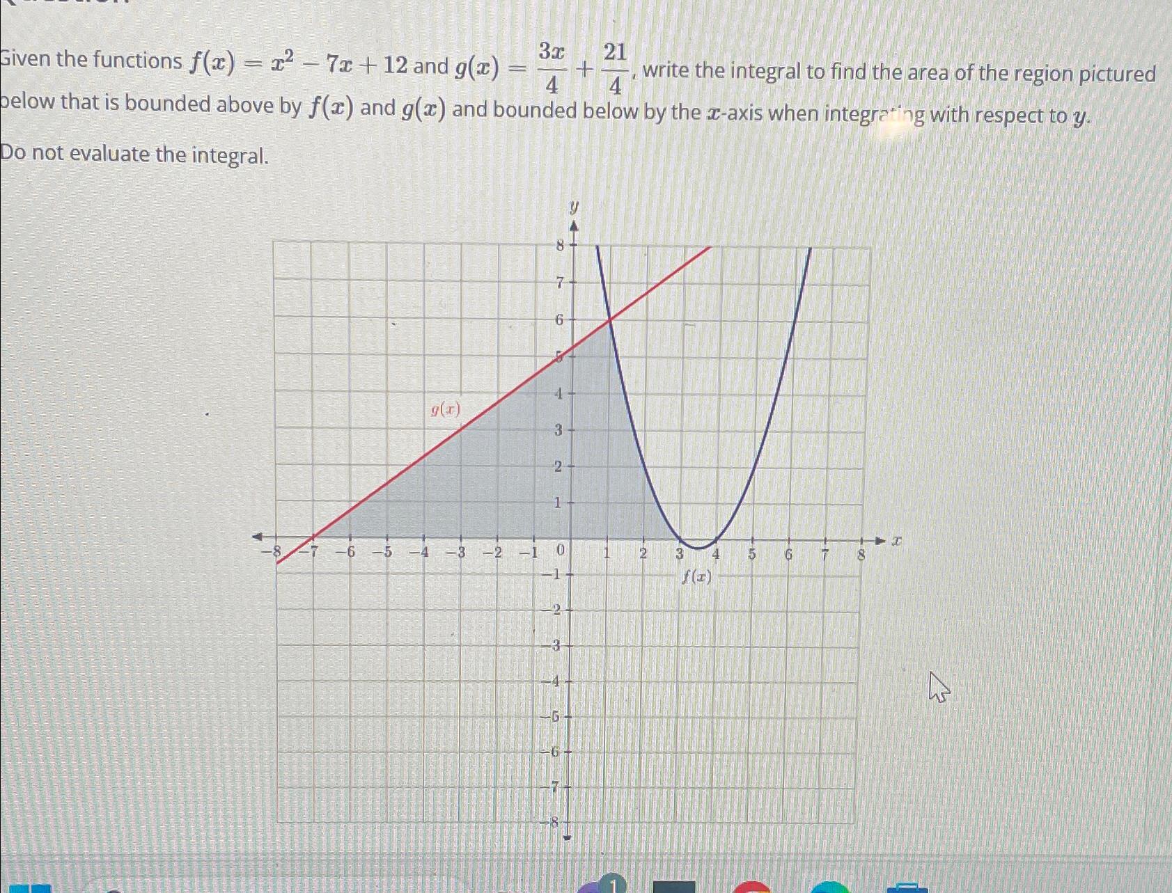 Solved Given the functions f(x)=x2-7x+12 ﻿and g(x)=3x4+214, | Chegg.com