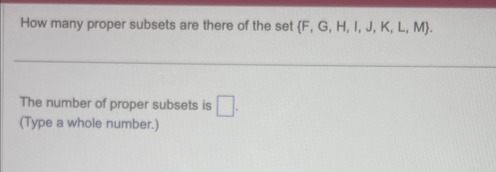 Solved How many proper subsets are there of the set | Chegg.com