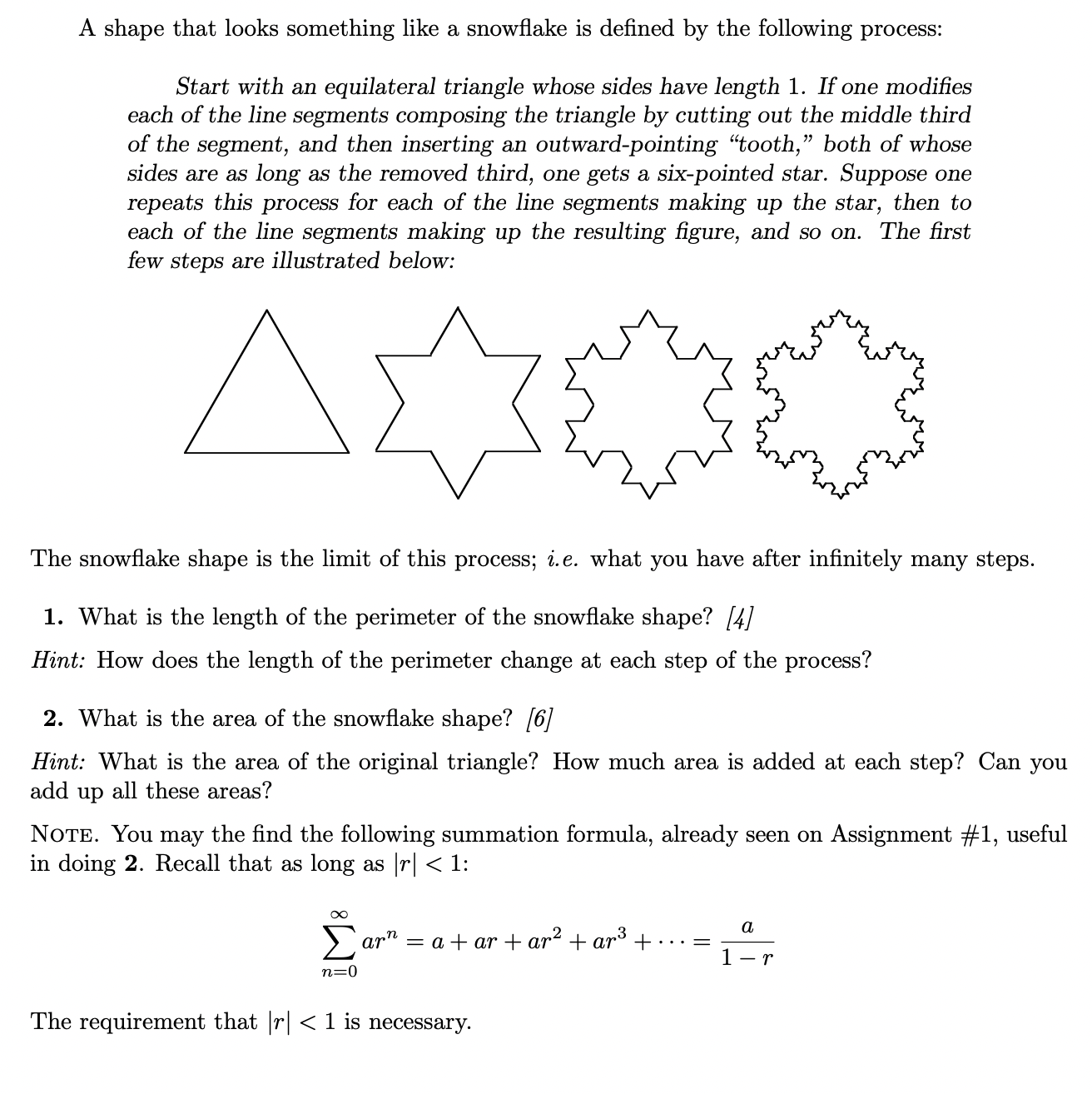 Solved A shape that looks something like a snowflake is | Chegg.com