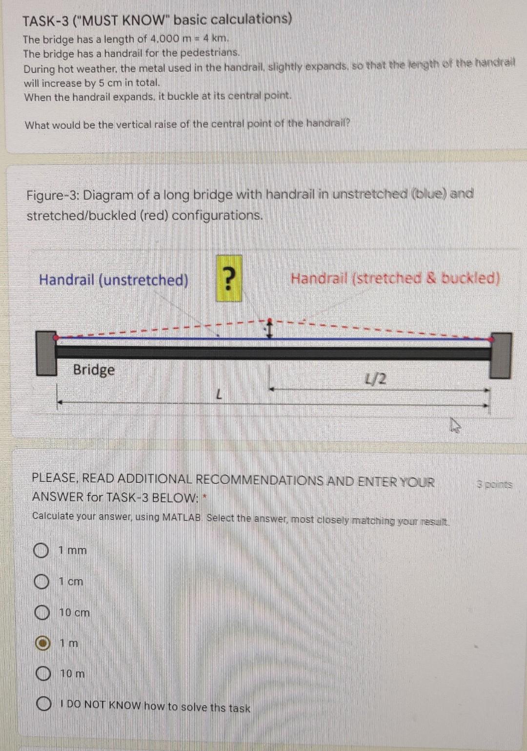 Solved TASK-3 ("MUST KNOW" basic calculations) The bridge | Chegg.com
