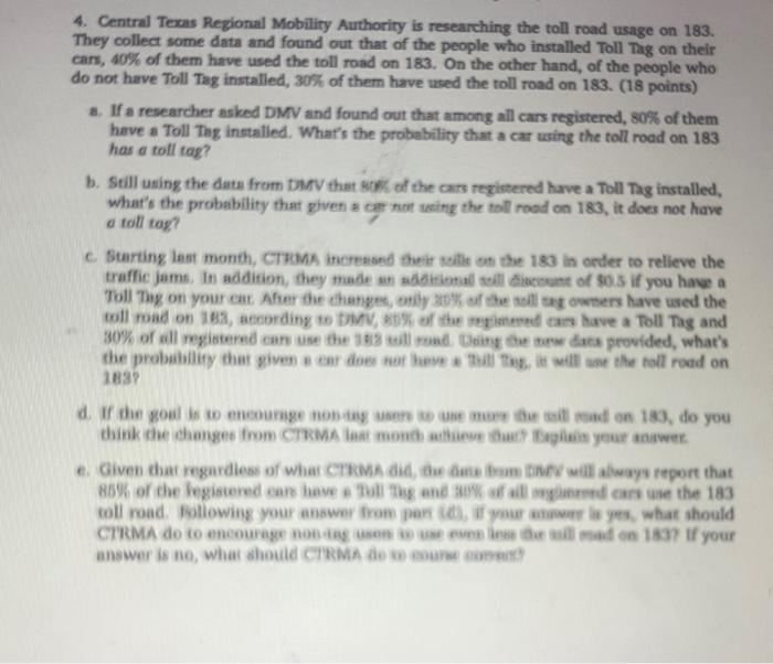Solved 4. Central Texas Regional Mobility Authority is | Chegg.com