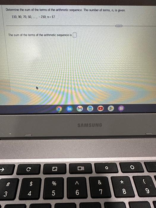 Solved Determine the sum of the terms of the arithmetic | Chegg.com