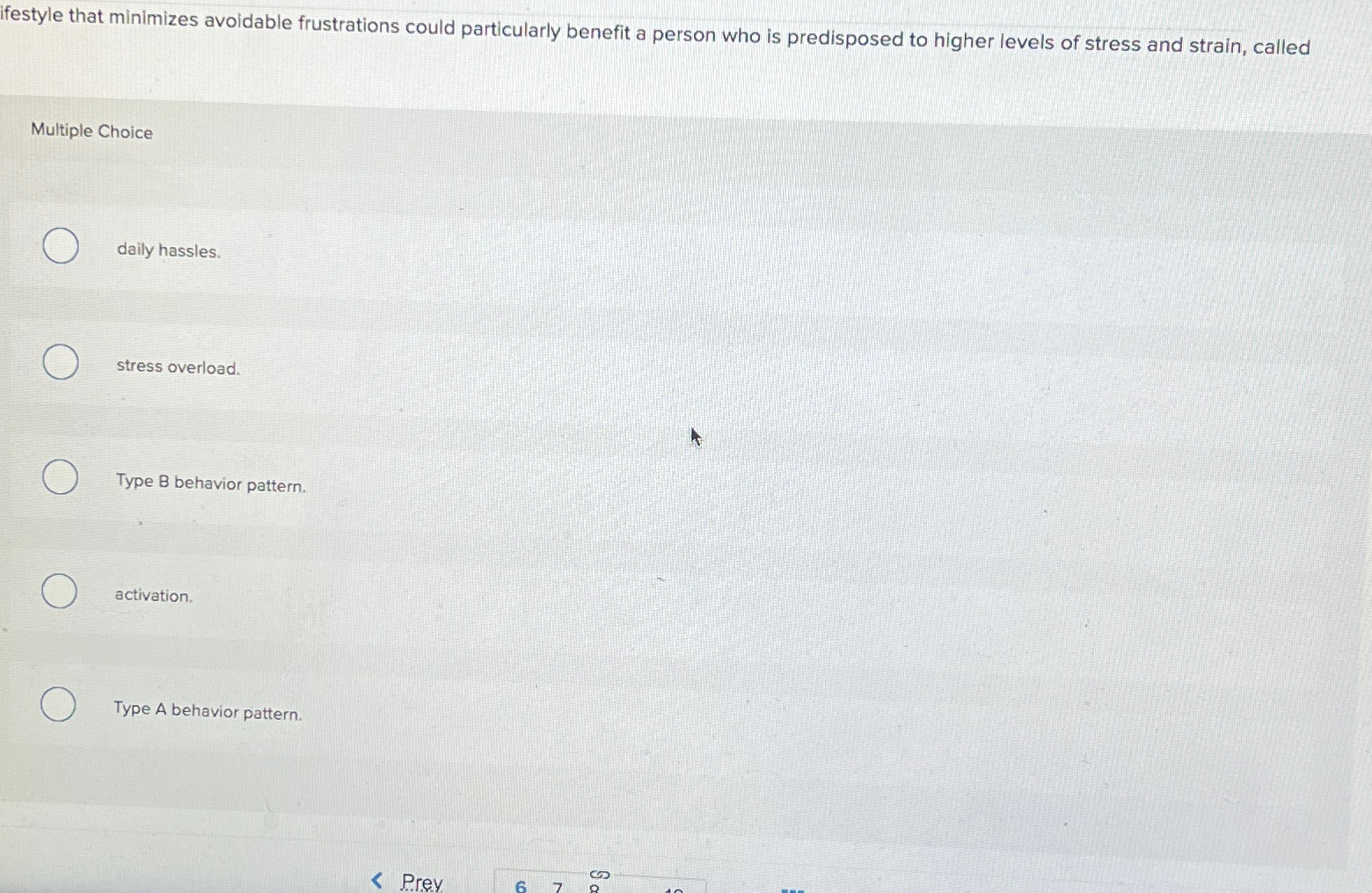 Solved ifestyle that minimizes avoidable frustrations could | Chegg.com