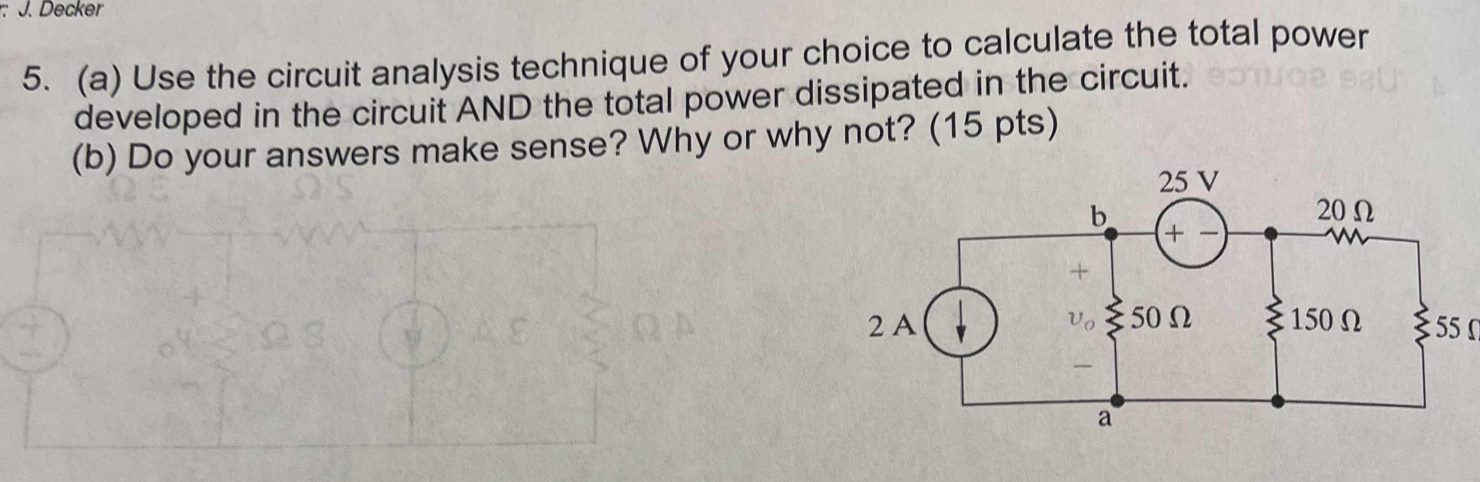 Solved Please show all your work. Thanks(a) ﻿Use the circuit | Chegg.com