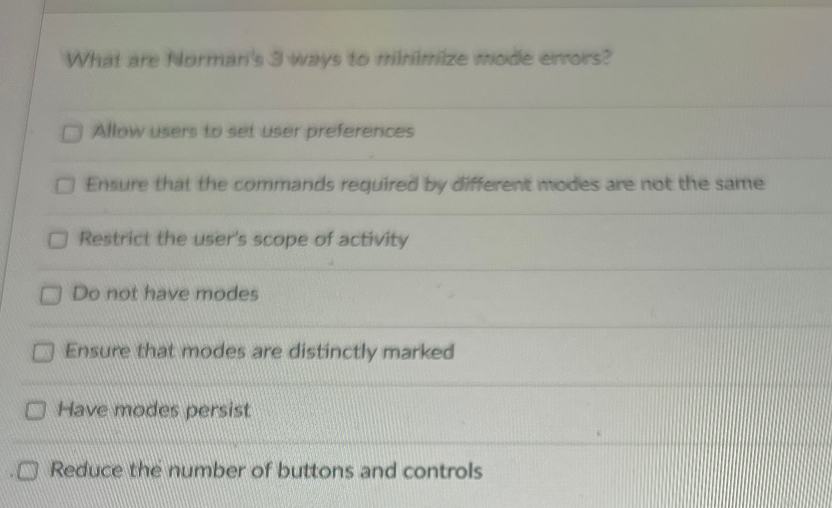 Solved What are Norman's 3 ﻿ways to minimize mode | Chegg.com