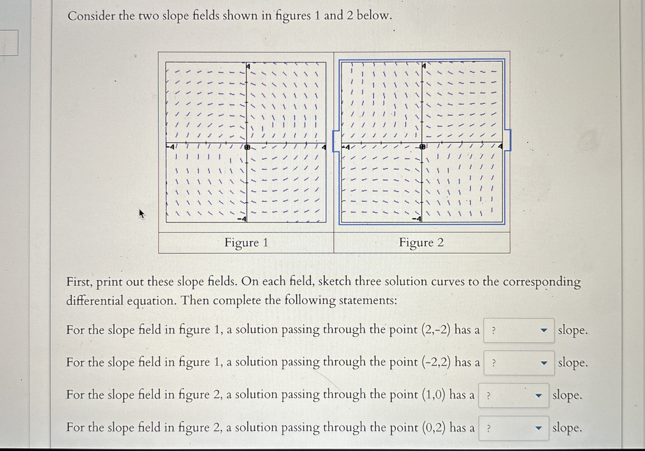 Solved Consider the two slope fields shown in figures 1 ﻿and | Chegg.com