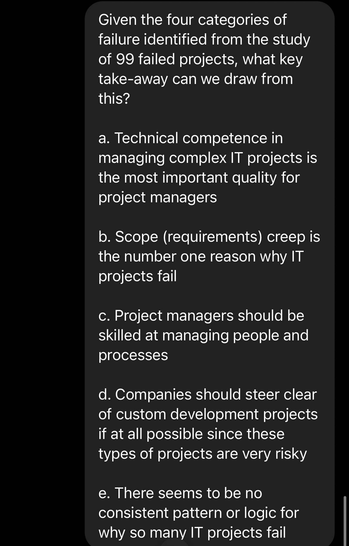 Solved Given the four categories of failure identified from | Chegg.com