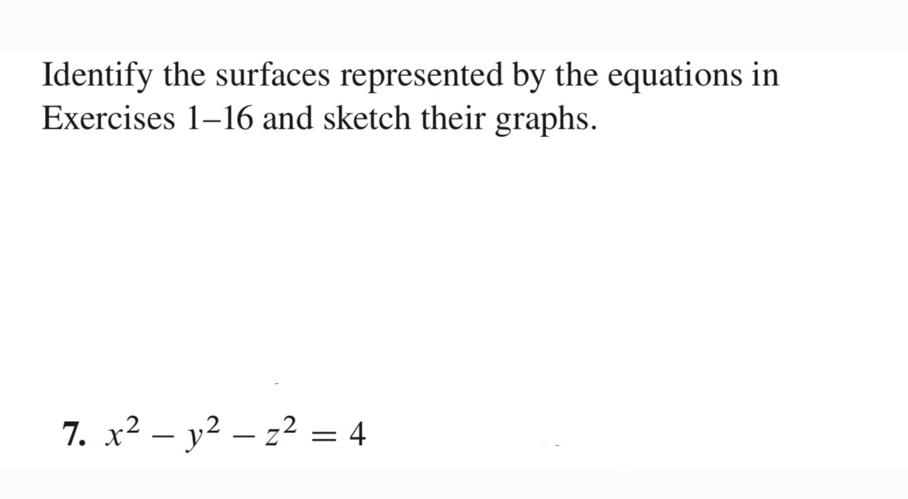 Solved Identify the surfaces represented by the equations | Chegg.com