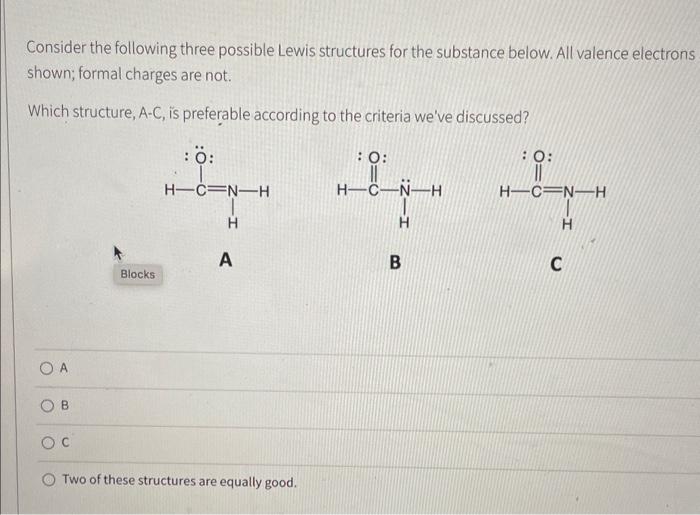 Solved Consider the following three possible Lewis | Chegg.com
