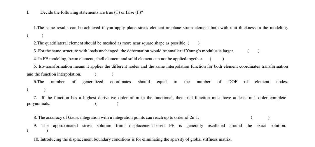 Solved III. The displacement functions of rectangle element | Chegg.com