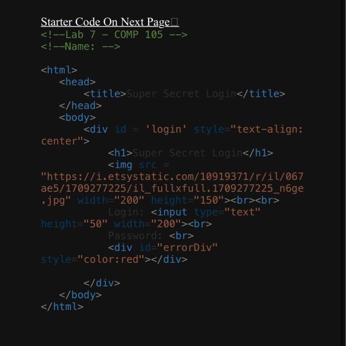 Solved Starter Code On Next Page | Chegg.com