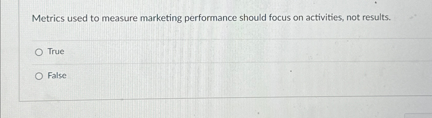Solved Metrics used to measure marketing performance should | Chegg.com