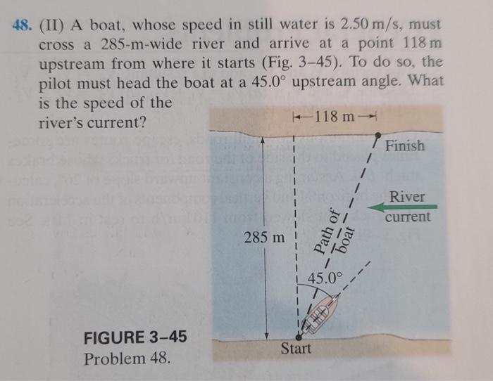 Solved 18. (II) A boat, whose speed in still water is 2.50 | Chegg.com
