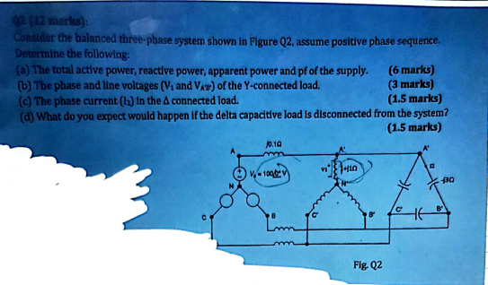 Solved (ni merks):Constiter the balanced three-phase system | Chegg.com