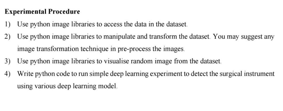 Solved Experimental Procedure 1) Use python image libraries | Chegg.com