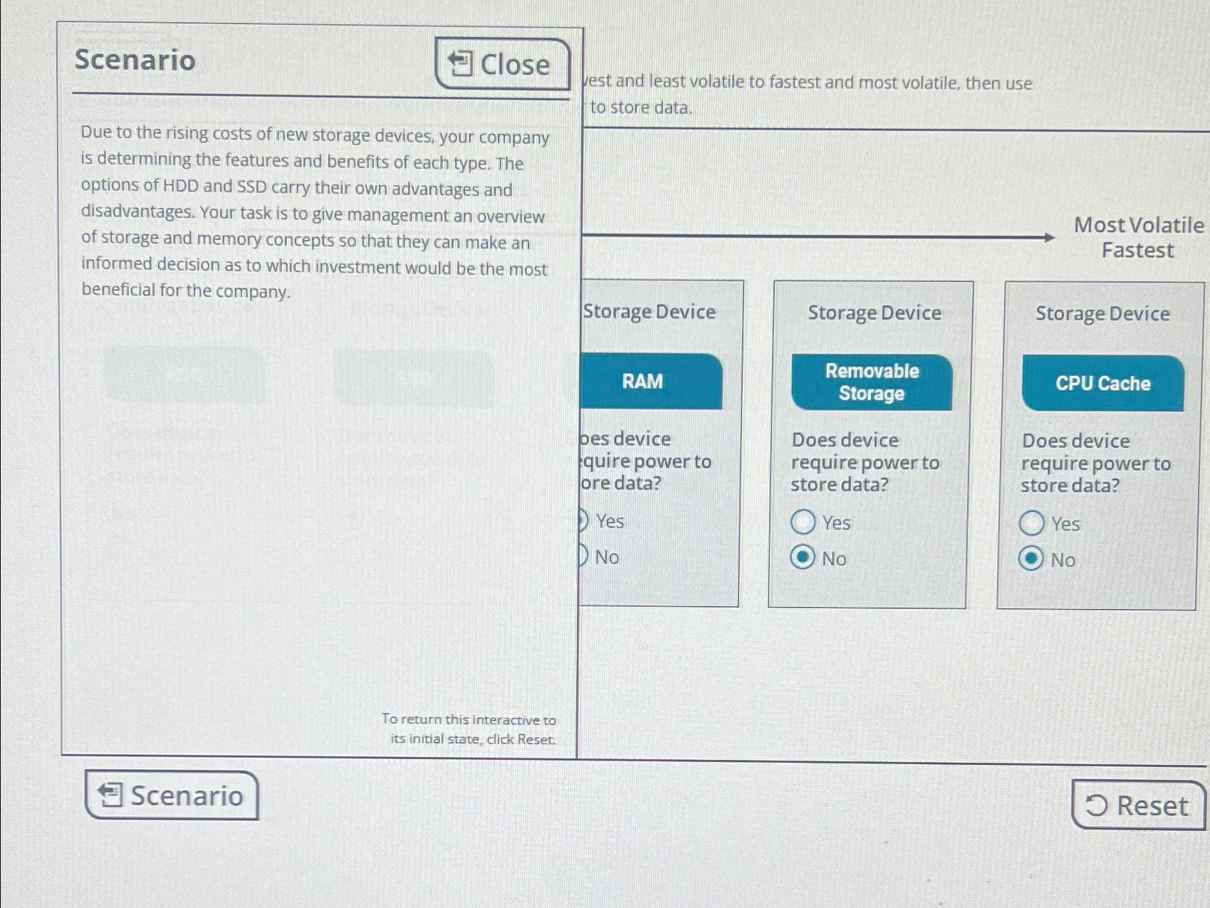Solved ScenarioDue to the rising costs of new storage | Chegg.com