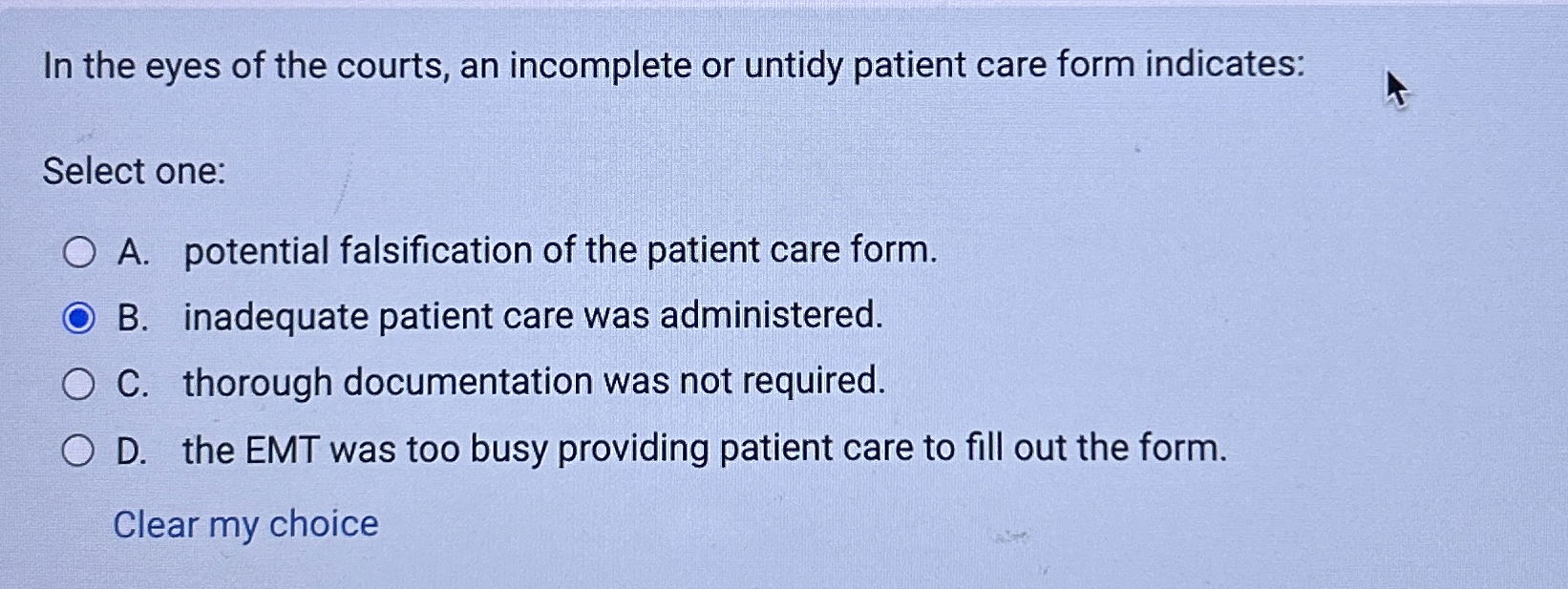 Solved In the eyes of the courts, an incomplete or untidy | Chegg.com