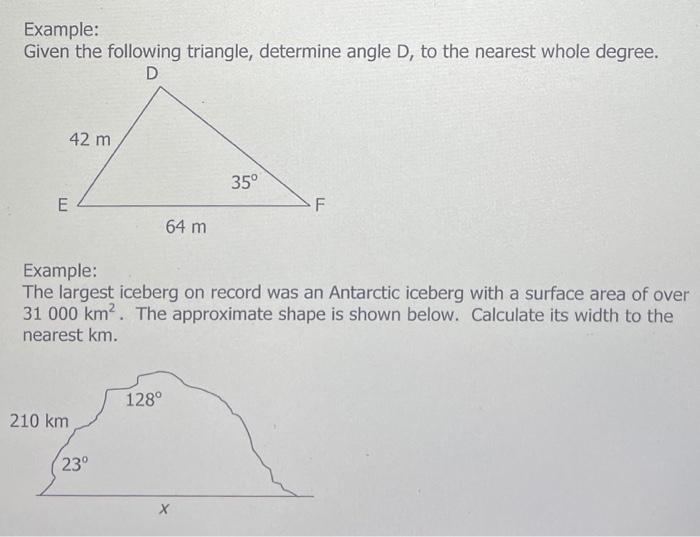 Solved Example 1: The diagram shows the measurements a | Chegg.com
