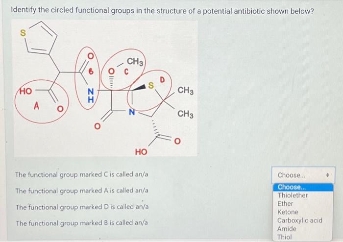 Solved Identify the functional groups. Choices are | Chegg.com