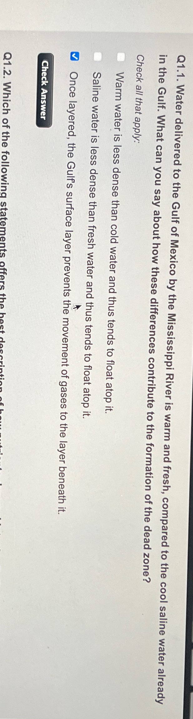 Solved Q1.1. ﻿Water delivered to the Gulf of Mexico by the | Chegg.com
