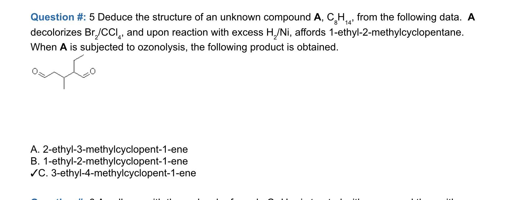Solved Question #: 5 ﻿Deduce the structure of an unknown | Chegg.com