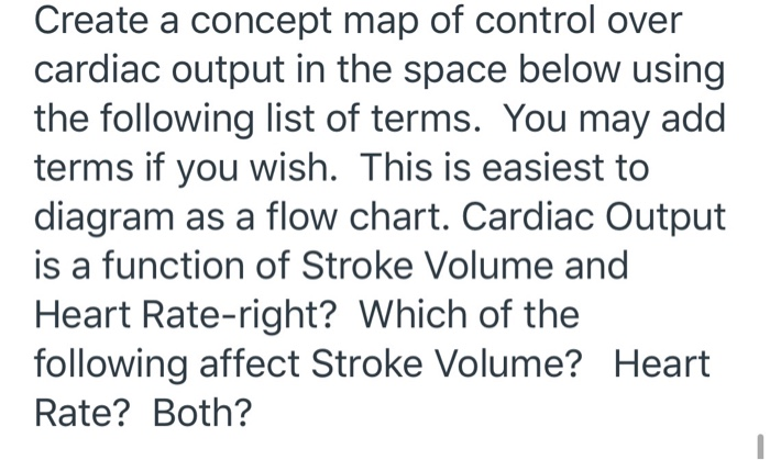 Solved Create a concept map of control over cardiac output | Chegg.com