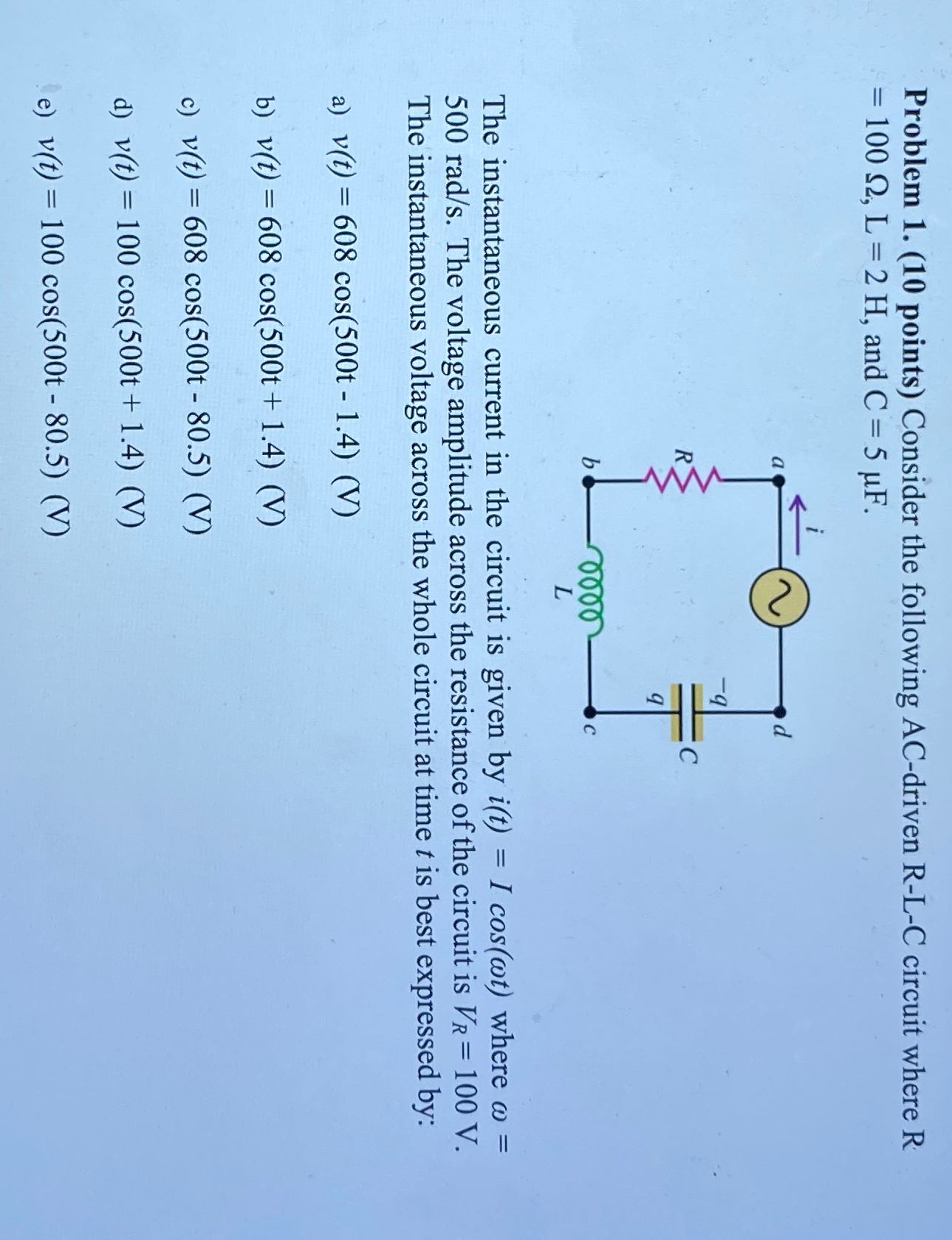 Solved Problem 1. (10 ﻿points) ﻿Consider the following | Chegg.com