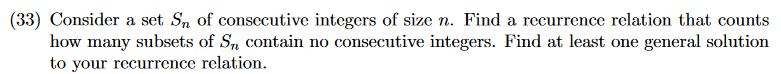Solved (33) ﻿Consider a set \( ﻿S_{n} \) ﻿of consecutive | Chegg.com