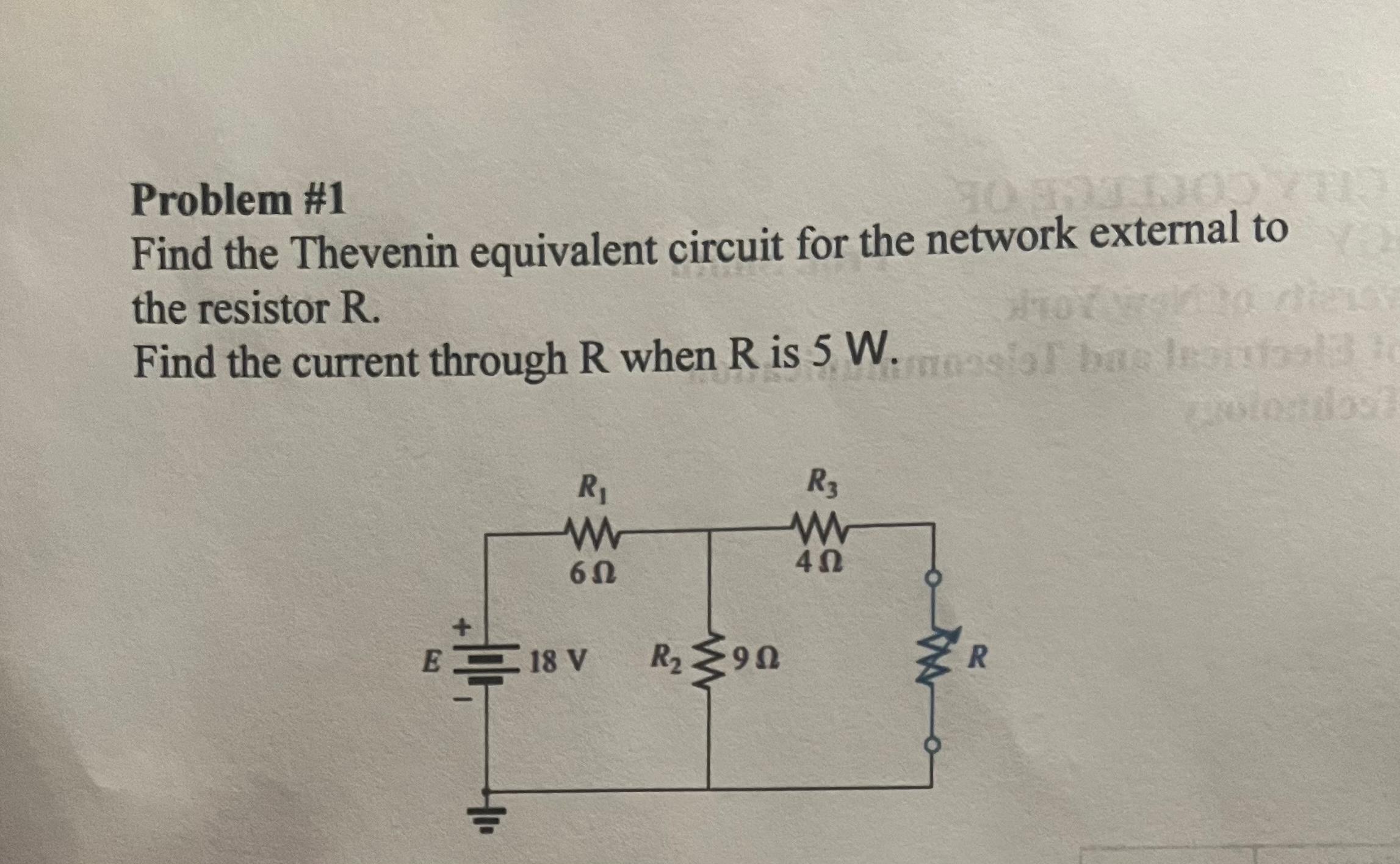 Problem #1Find the Thevenin equivalent circuit for | Chegg.com