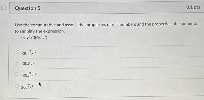 Solved Question 5 Use the commutative and associative | Chegg.com