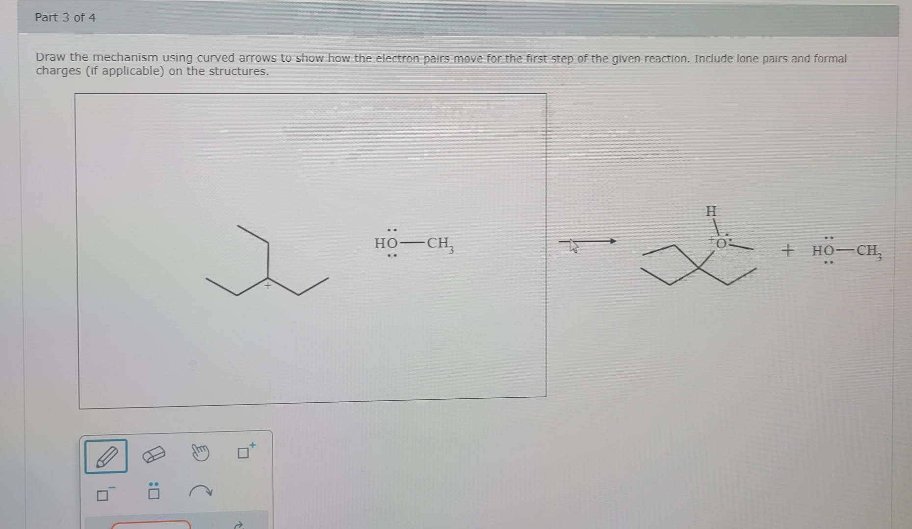 Solved Part 3 ﻿of 4Draw the mechanism using curved arrows to | Chegg.com