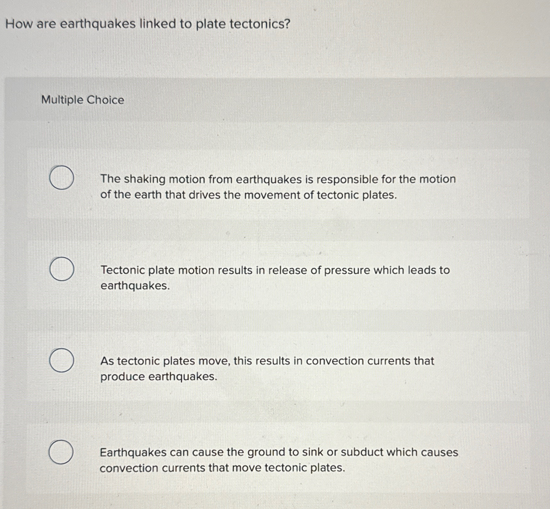 Solved How are earthquakes linked to plate | Chegg.com