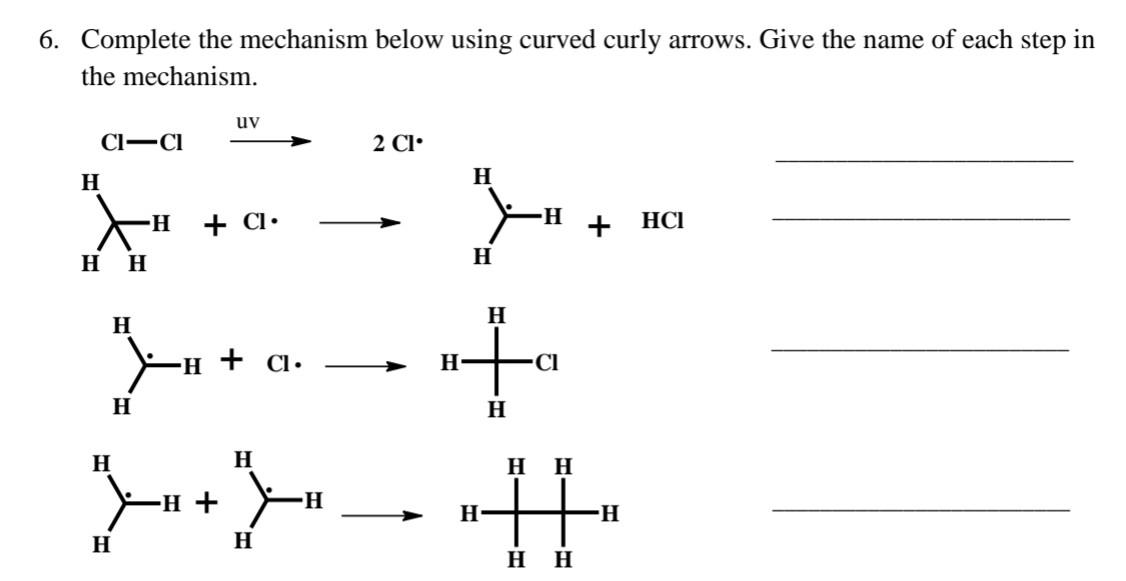 Solved Complete the mechanism below using curved curly | Chegg.com