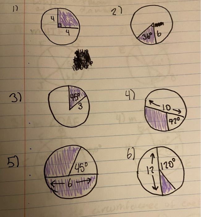 Solved Find the area of each shaded sector of a circle. | Chegg.com