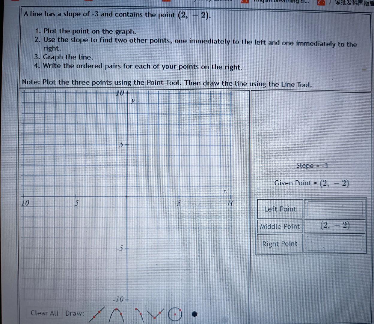 Solved A line has a slope of 78 and contains the point | Chegg.com