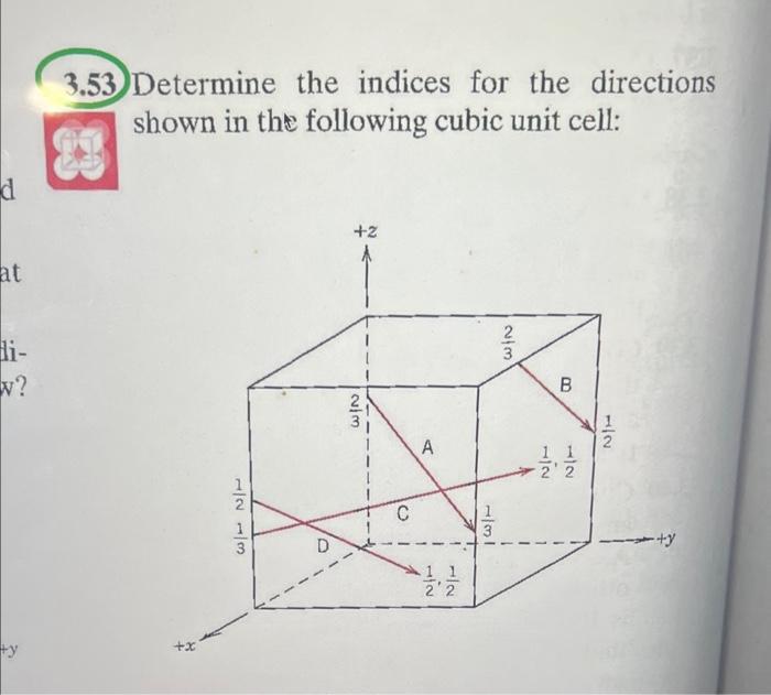 Solved 53 Determine the indices for the directions shown in | Chegg.com