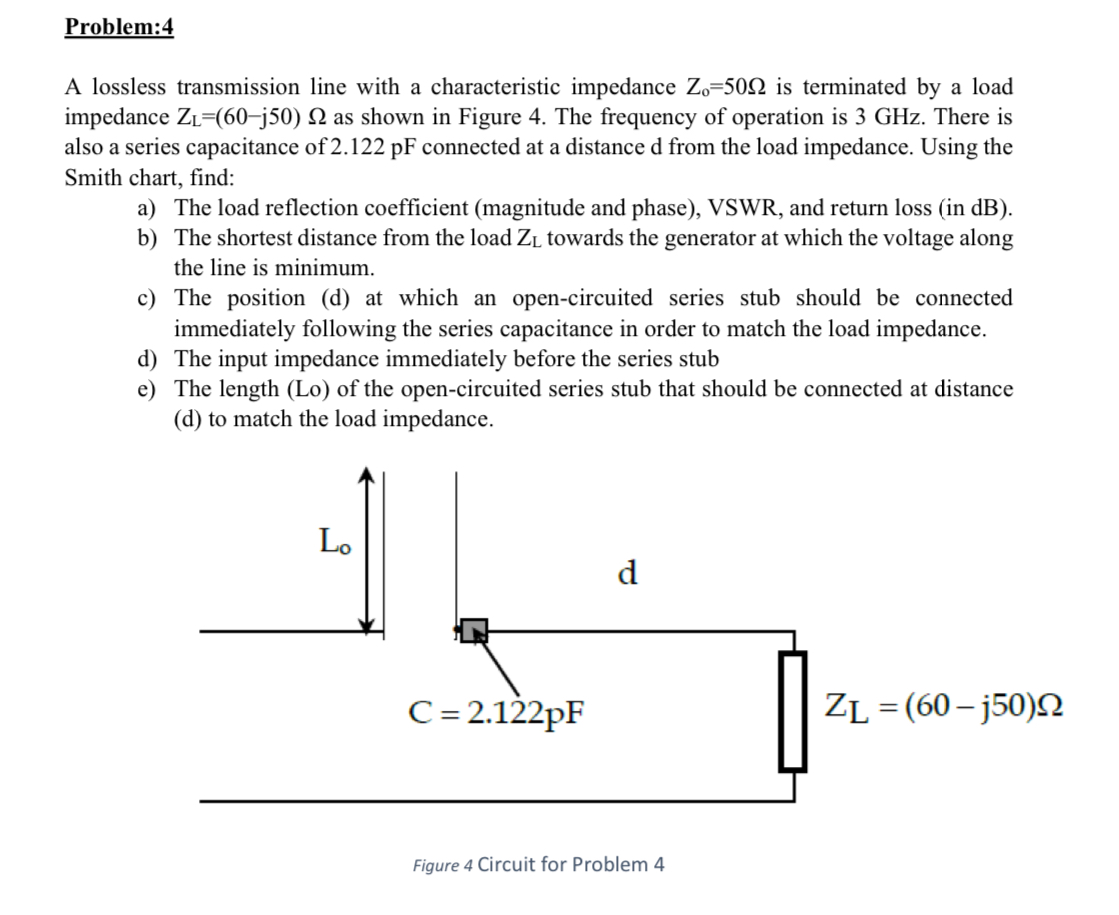 Solved Problem:4A lossless transmission line with a | Chegg.com