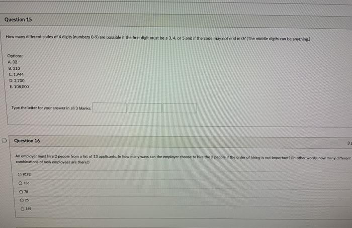 Solved Question 15 How many different codes of 4 digits | Chegg.com
