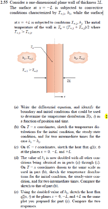 Solved Consider a one-dimensional plane wall of thickness | Chegg.com