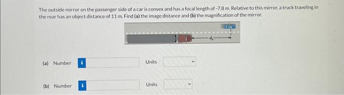 Solved The outside mirror on the passenger side of a car is | Chegg.com