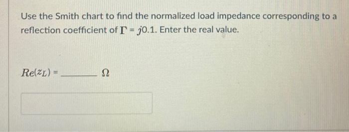 Solved Use the Smith chart to find the normalized load | Chegg.com