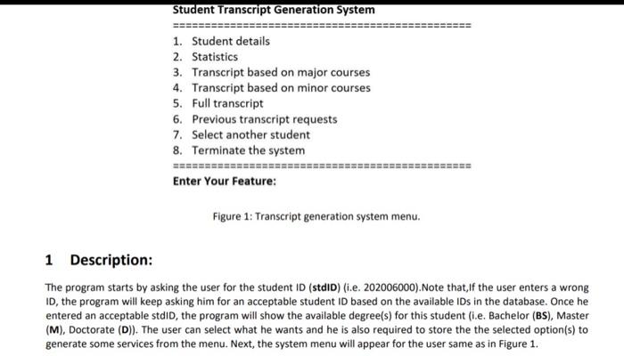 Solved Student Transcript Generation System 1. Student | Chegg.com