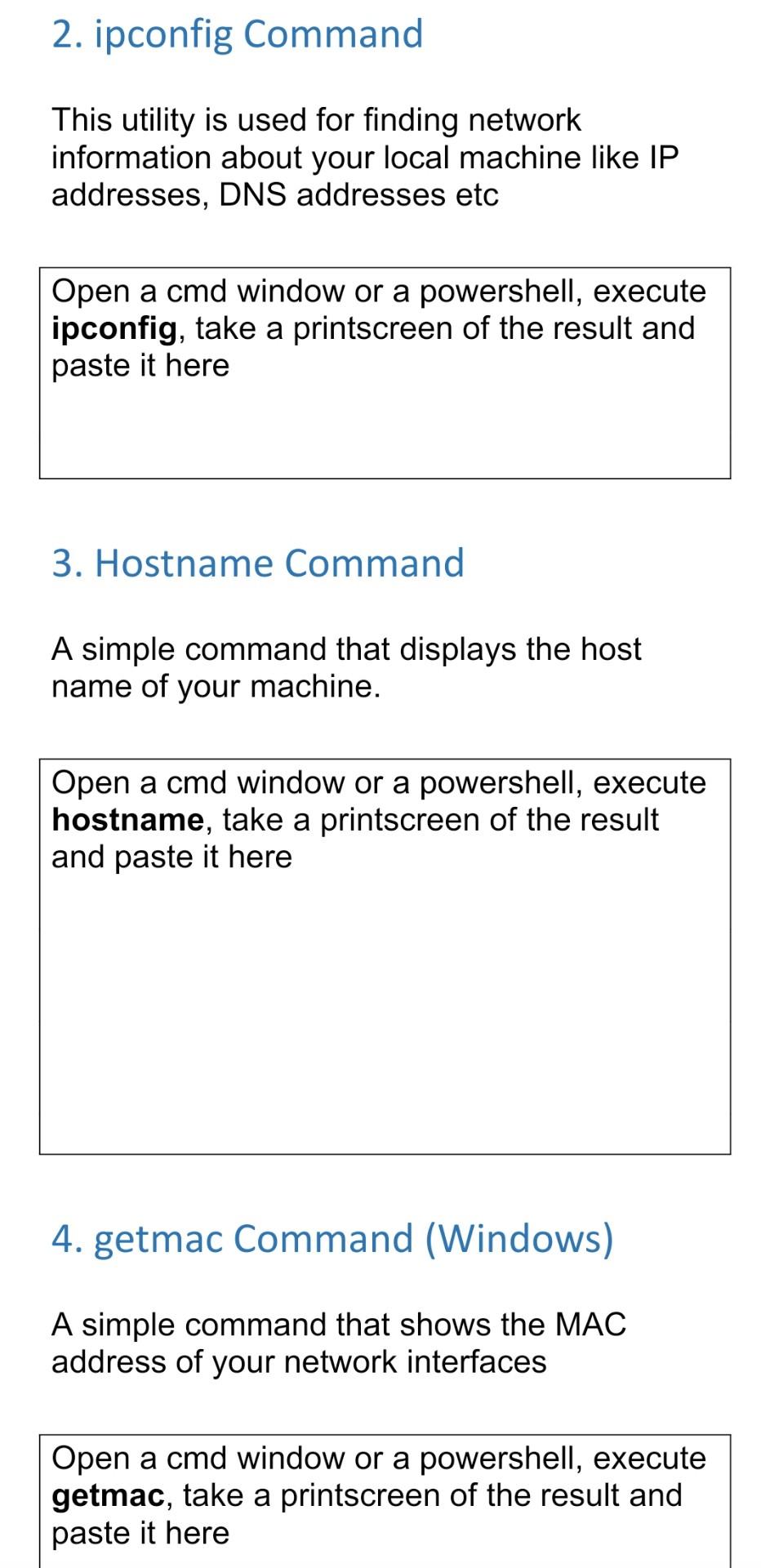 Solved 2. ipconfig Command This utility is used for finding | Chegg.com