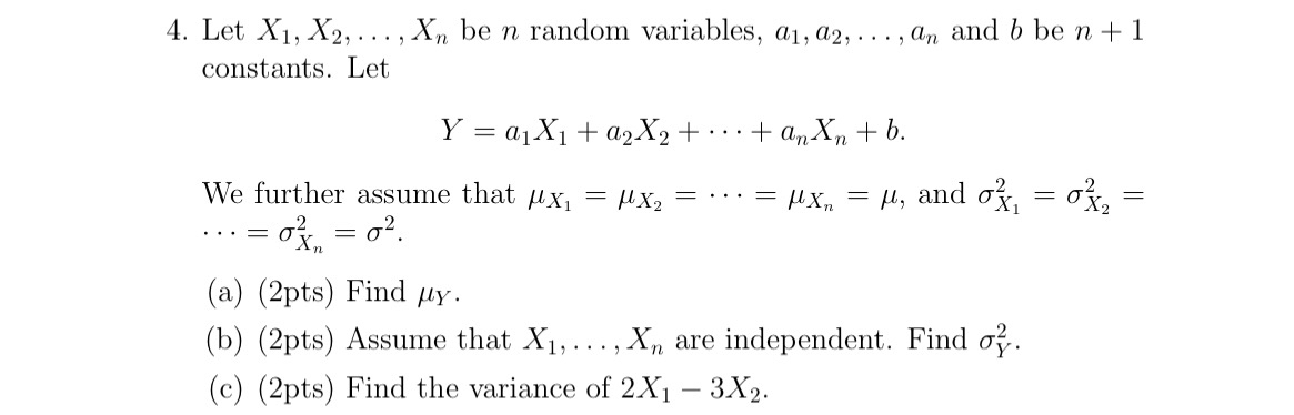 Solved Let x1,x2,dots,xn ﻿be n ﻿random variables, | Chegg.com