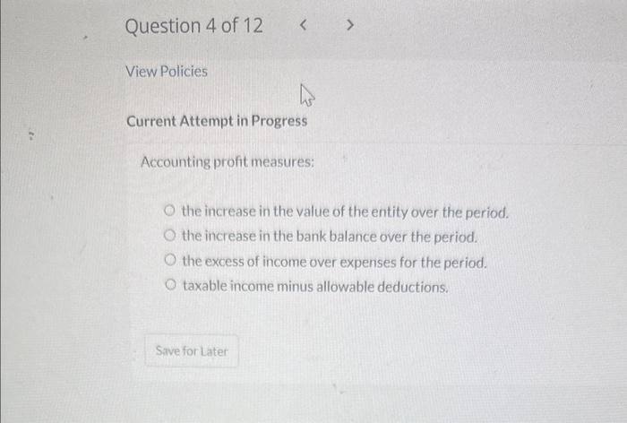 Solved Current Attempt in Progress Accounting profit | Chegg.com