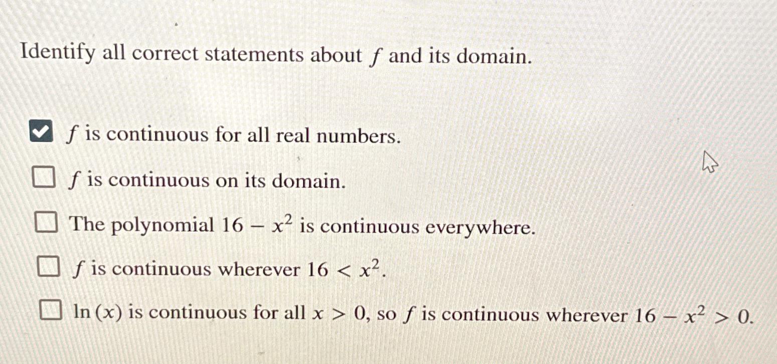 Solved Identify all correct statements about f ﻿and its | Chegg.com