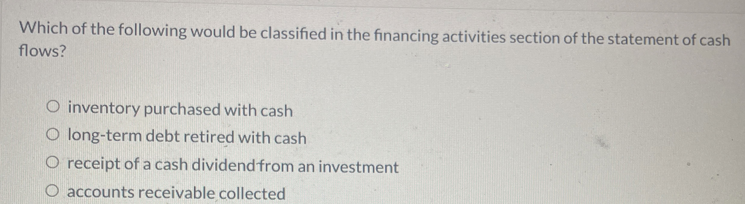 Solved Which of the following would be classified in the | Chegg.com